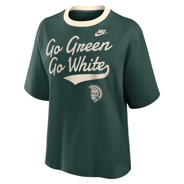 Nike Michigan State Legacy Fight Song Boxy College T-shirt - Green