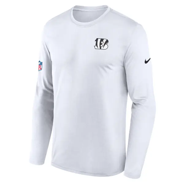 Nike Cincinnati Bengals Alt Legend Logo Dri-fit Nfl Long-sleeve T-shirt - White