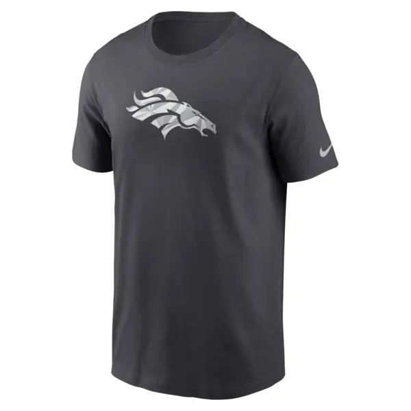 Nike Denver Broncos Fractal Logo Nfl T-shirt - Grey