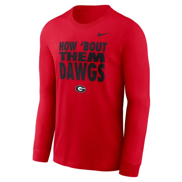 Nike Georgia Sideline Slogan Dri-fit College Long-sleeve T-shirt - Red