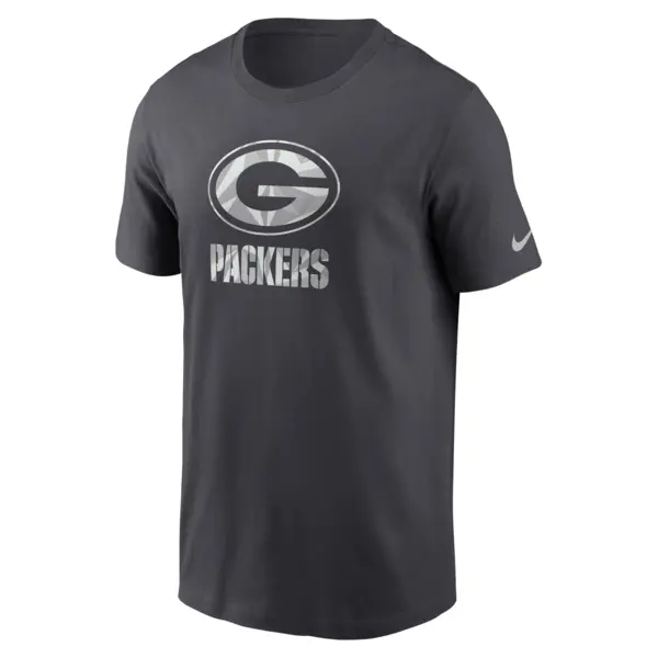 Nike Green Bay Packers Fractal Logo Nfl T-shirt - Grey