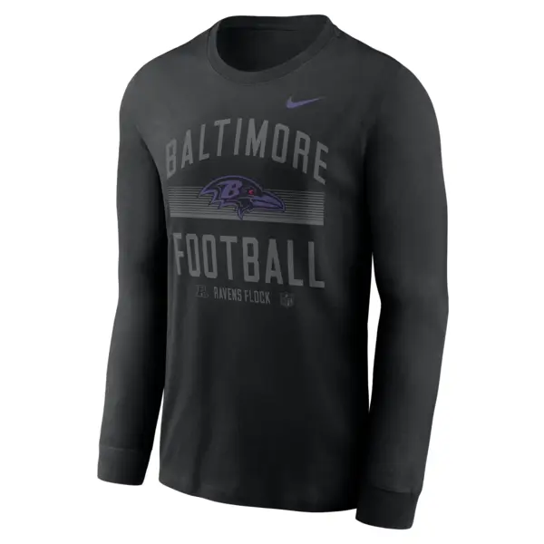 Nike Baltimore Ravens Essential Dri-fit Nfl Long-sleeve T-shirt - Black