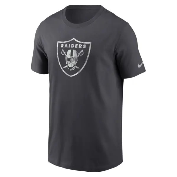 Nike Las Vegas Raiders Fractal Logo Nfl T-shirt - Grey