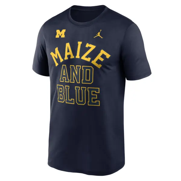 JORDAN Michigan Primetime Arch Mantra Legend Brand Dri-fit College T-shirt - Blue