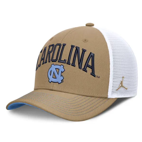 JORDAN Brand North Carolina Primetime Arched Trucker Adjustable Hat - Brown