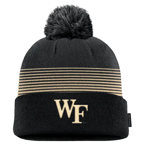 Nike Wake Forest Sideline Peak College Cuffed Pom Beanie