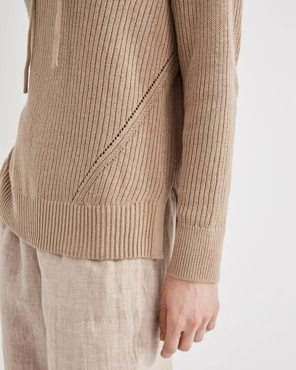 HAVEN WELL WITHIN Linen Cotton Ribbed Hoodie