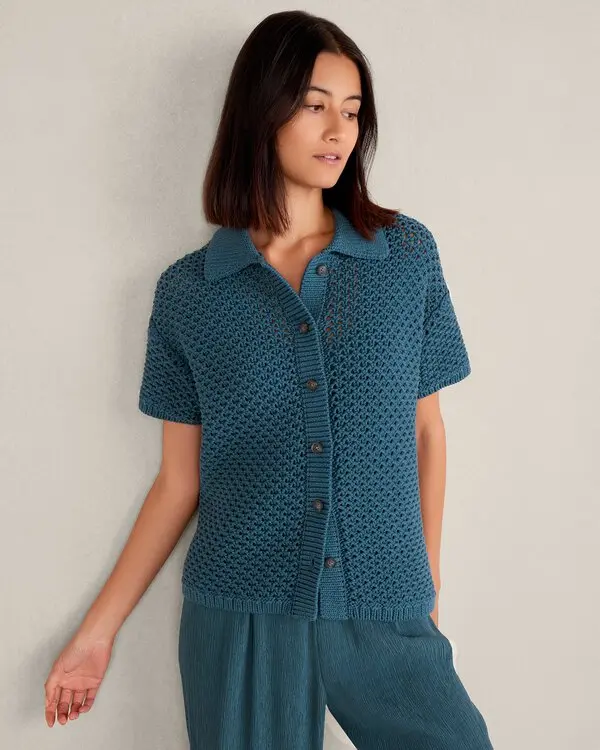 HAVEN WELL WITHIN Organic Cotton Knot Stitch Cardigan