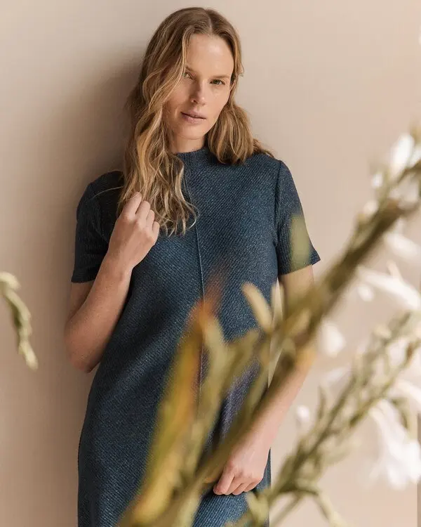 HAVEN WELL WITHIN Sweater Knit Chevron Midi Dress
