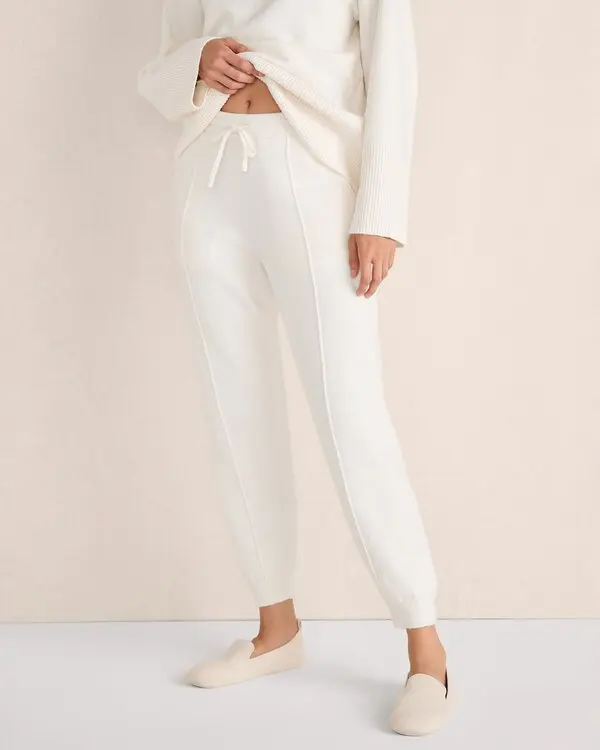HAVEN WELL WITHIN Organic Cotton Pintuck Joggers - Ivory