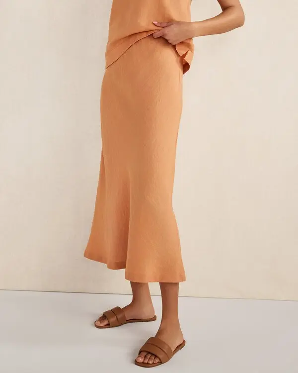 HAVEN WELL WITHIN Linen Midi Skirt - Sienna
