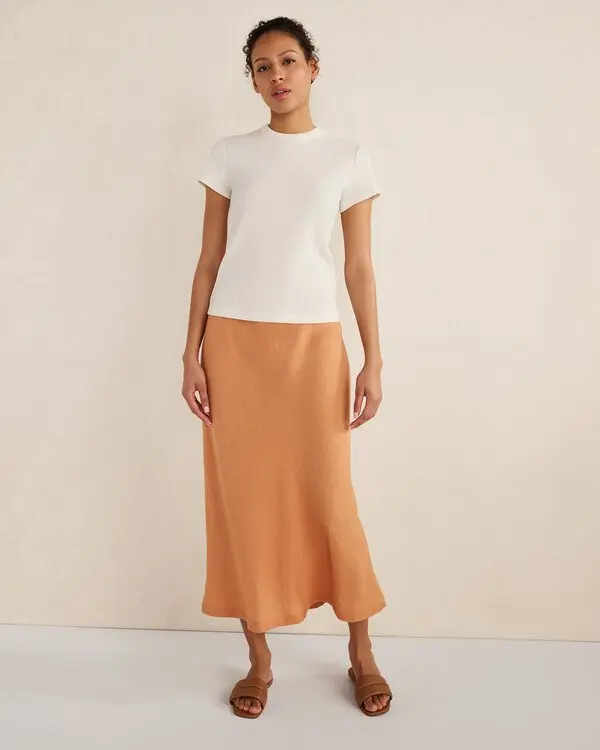 HAVEN WELL WITHIN Linen Midi Skirt
