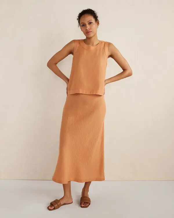 HAVEN WELL WITHIN Linen Midi Skirt