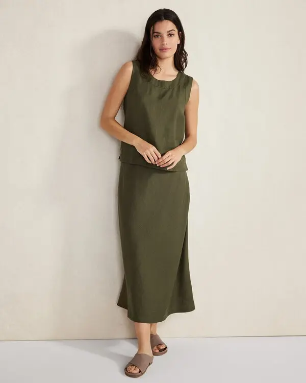 HAVEN WELL WITHIN Linen Midi Skirt