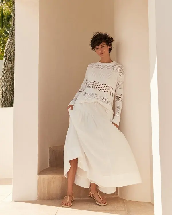 HAVEN WELL WITHIN Linen Tiered Maxi Skirt