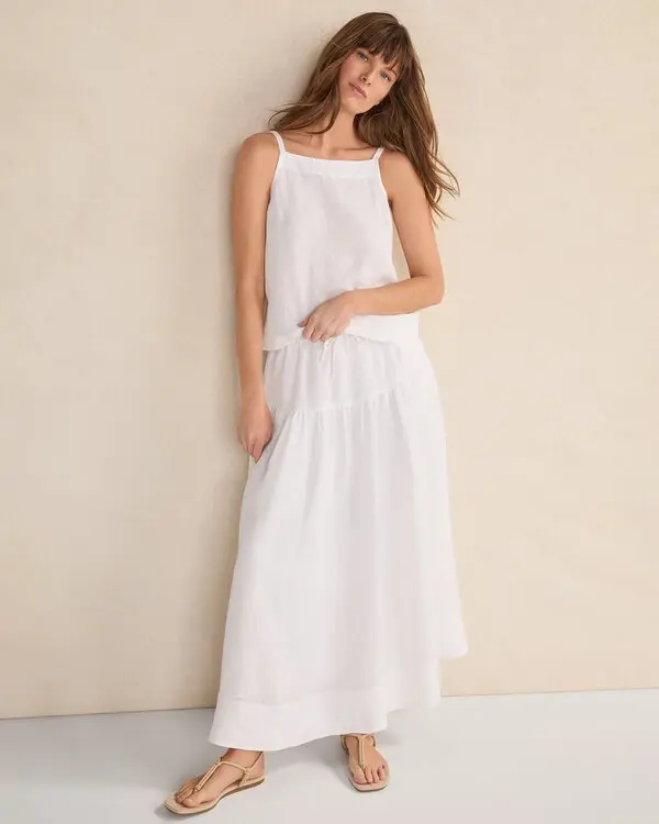 HAVEN WELL WITHIN Linen Tiered Maxi Skirt