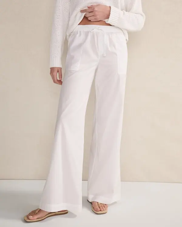 HAVEN WELL WITHIN Organic Cotton Poplin Wide Leg Pants