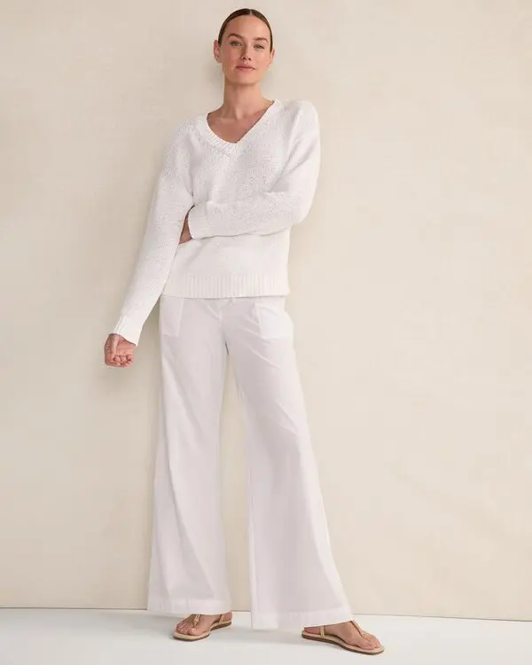HAVEN WELL WITHIN Organic Cotton Poplin Wide Leg Pants