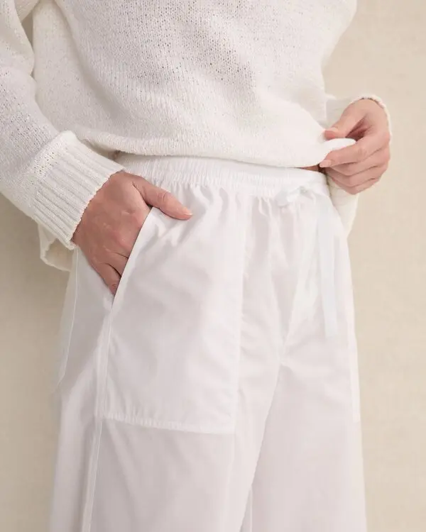 HAVEN WELL WITHIN Organic Cotton Poplin Wide Leg Pants