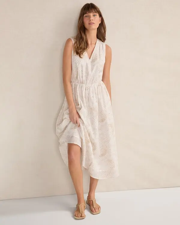 HAVEN WELL WITHIN Cotton Voile Blend Shell Midi Dress