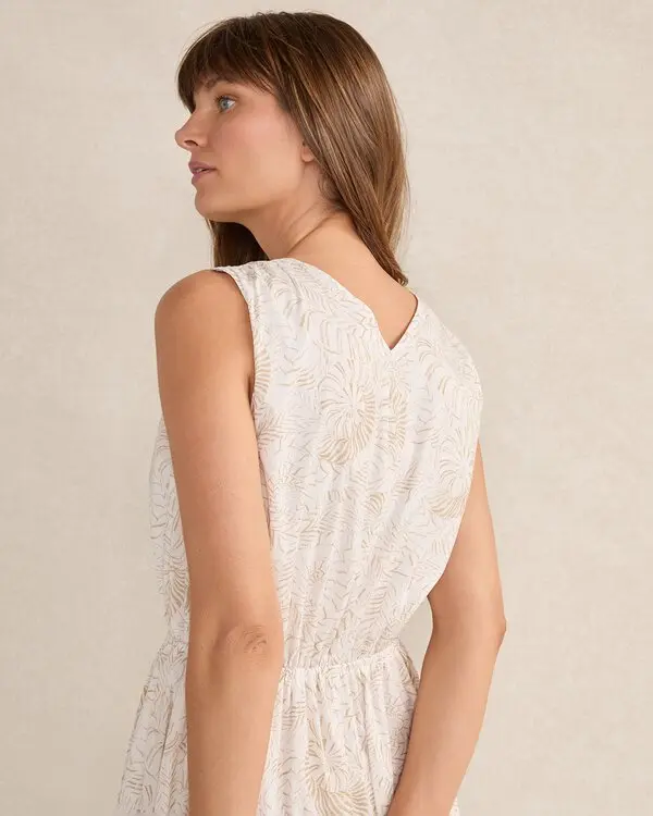 HAVEN WELL WITHIN Cotton Voile Blend Shell Midi Dress