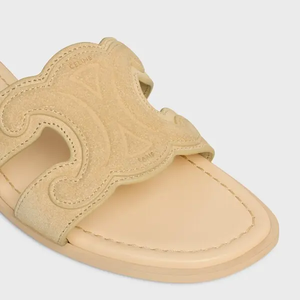 Celine Marina Triomphe Mule In Suede Calfskin