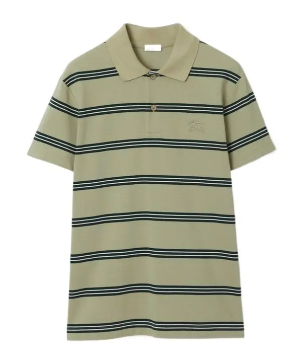 Burberry Logo Embroidered Striped Polo Shirt