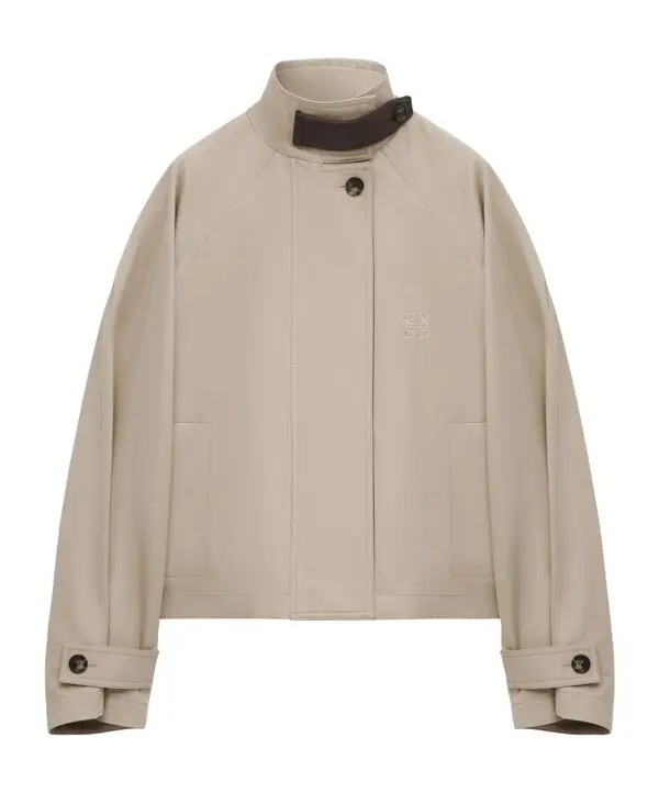 Loewe Cropped Cotton And Silk Zip-up Polo Shirt