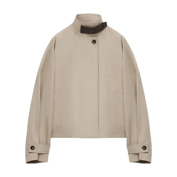 Loewe Cropped Cotton And Silk Zip-up Polo Shirt
