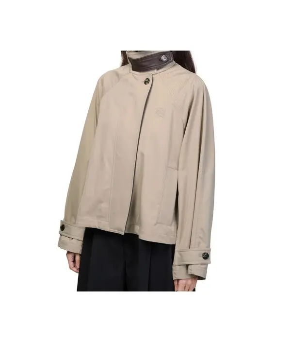 Loewe Cropped Cotton And Silk Zip-up Polo Shirt