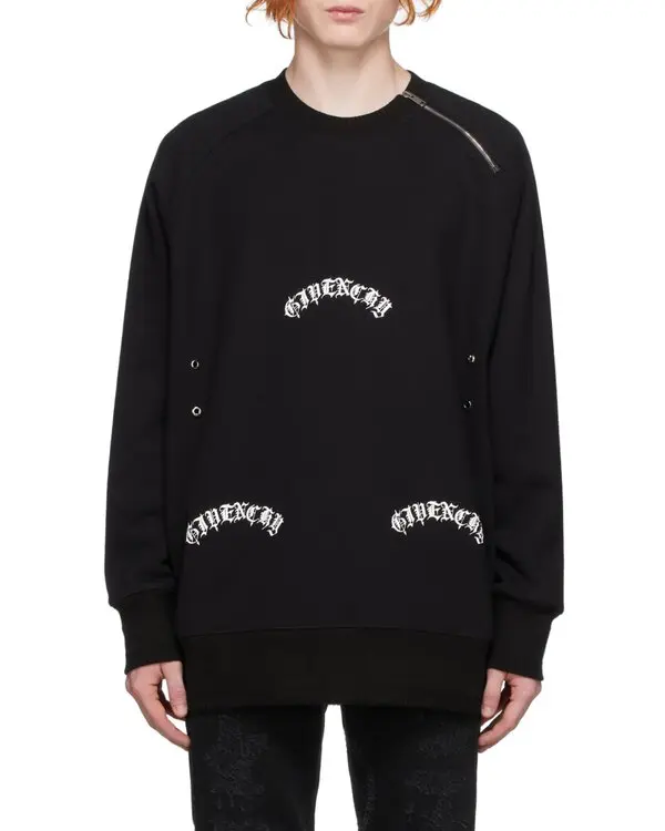 Givenchy Metallic Detailed Oversized Sweatshirt - Black
