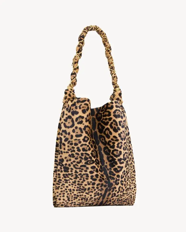 Saint Laurent Amalia Medium Leopard Print Pony Hair Bag