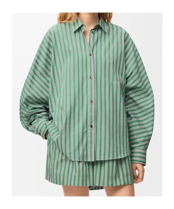 Loewe Striped Embroidered Anagram Shirt