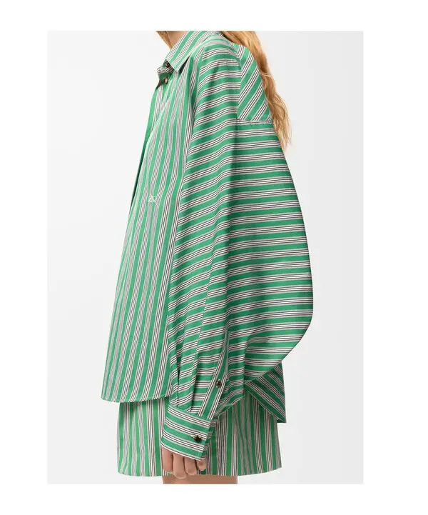 Loewe Striped Embroidered Anagram Shirt