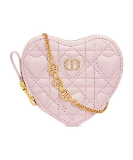Dior Caro Heart-shaped Chain Clutch