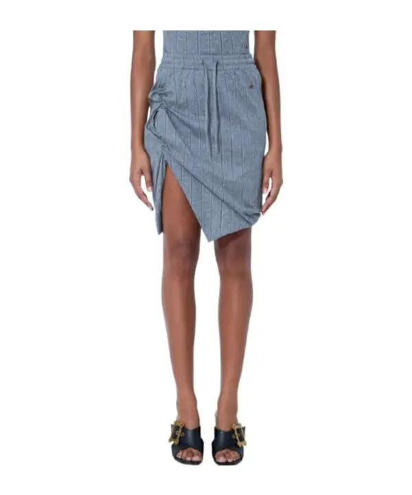 VIVIENNE WESTWOOD Panther Pinstripe Mini Skirt - Grey