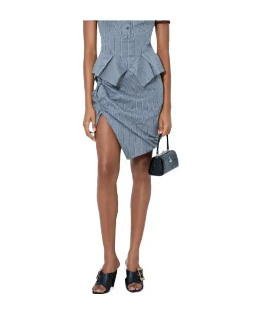 VIVIENNE WESTWOOD Panther Pinstripe Mini Skirt - Grey