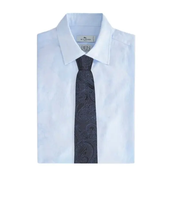 Etro Silk Jacquard Paisley Neck Tie - Blue