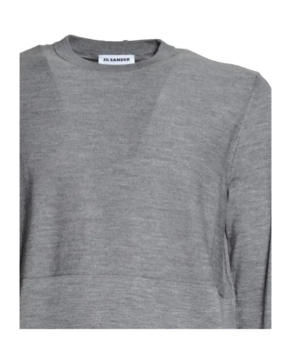 JIL SANDER Crewneck Long-sleeved Jumper - Grey