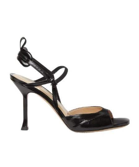 Fendi Hagfish Leather High-heeled Sandals - Black