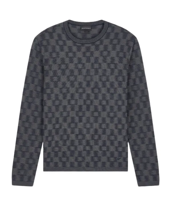 Emporio Armani Virgin Wool Pattern-knit Jumper - No