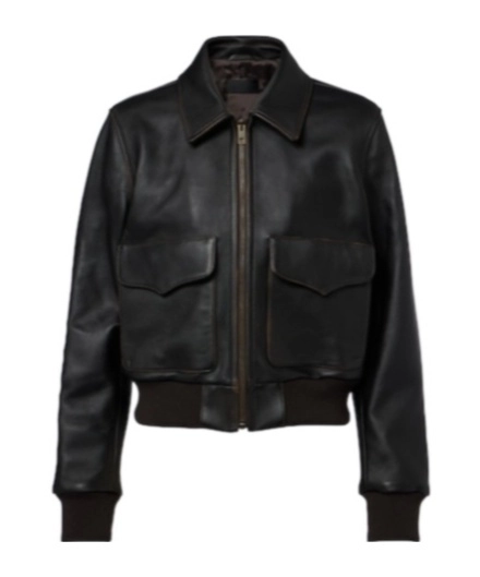 NILI LOTAN Leather Bomber Jacket