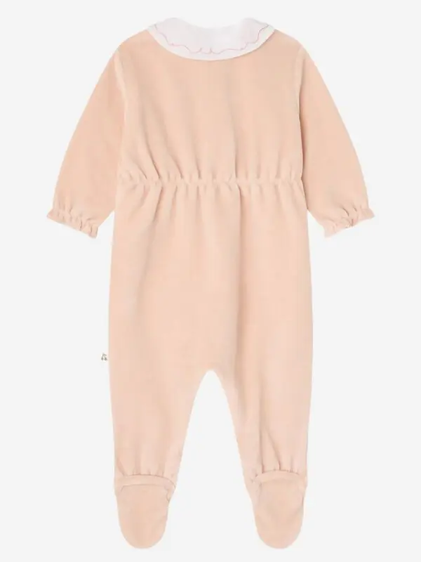 Bonpoint Tintina Velvet Footed Pajamas With Elasticated Cuffs