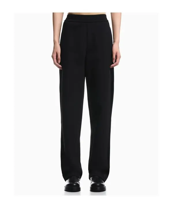 Emporio Armani Straight-leg Sweatpants With Flocked Eagle Logo