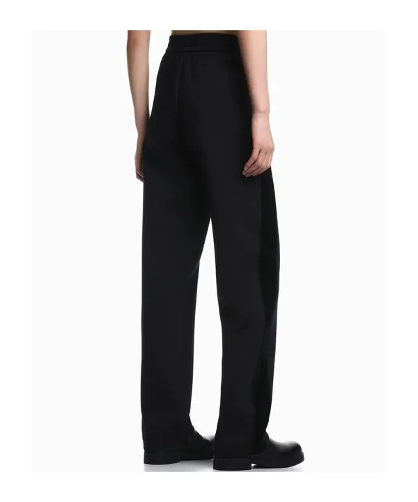 Emporio Armani Straight-leg Sweatpants With Flocked Eagle Logo
