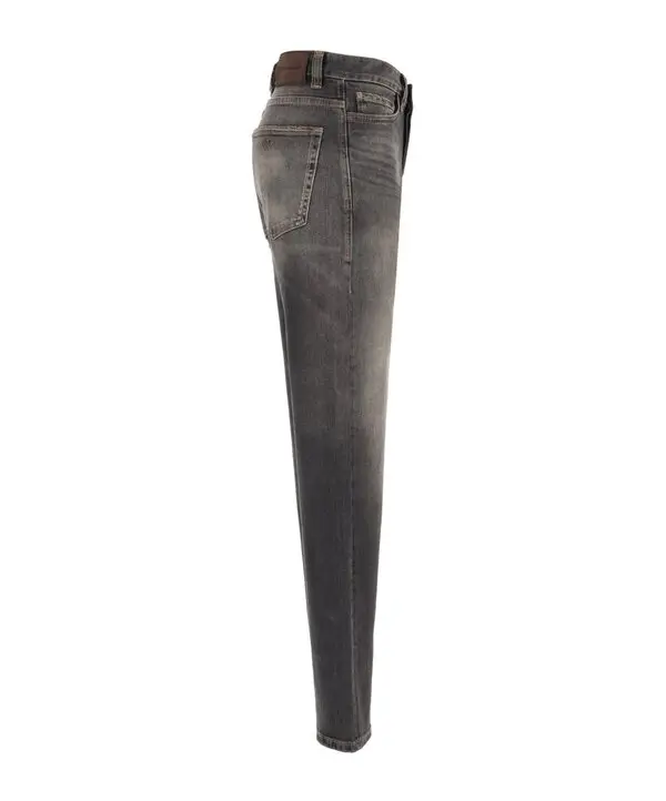 Emporio Armani Straight-leg Belt-loop Jeans - Grey