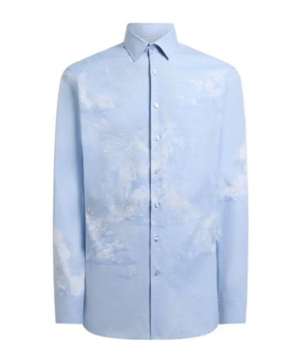 Etro Cotton Shirt With Placed Pegaso Motif
