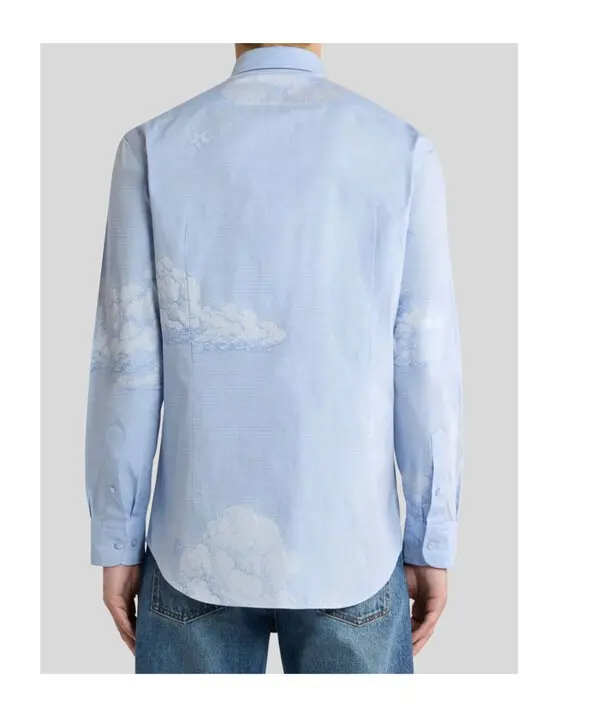 Etro Cotton Shirt With Placed Pegaso Motif