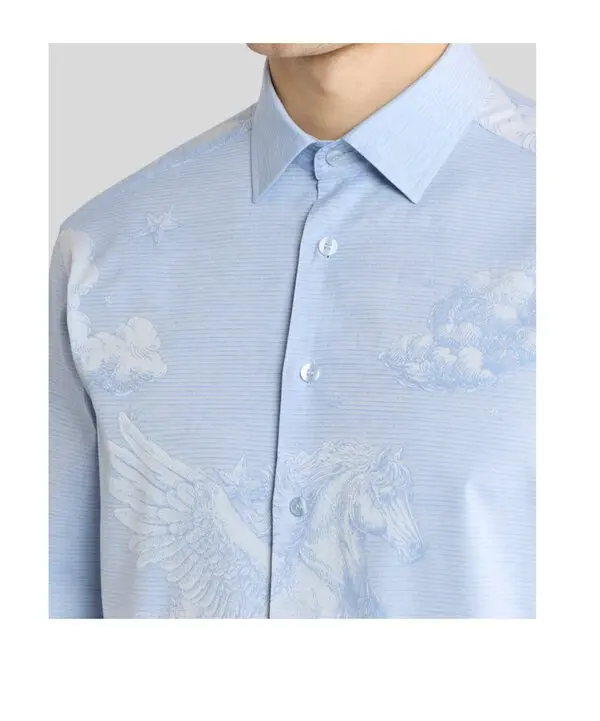 Etro Cotton Shirt With Placed Pegaso Motif