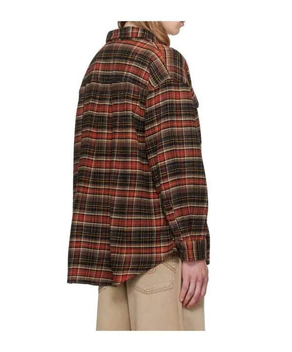R13 Plaid Classic Collar Long Sleeve Shirt